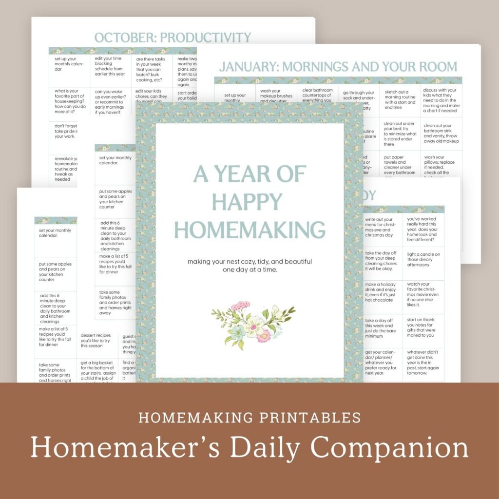 A Year of Homemaking Daily Companion – The Printables Shop
