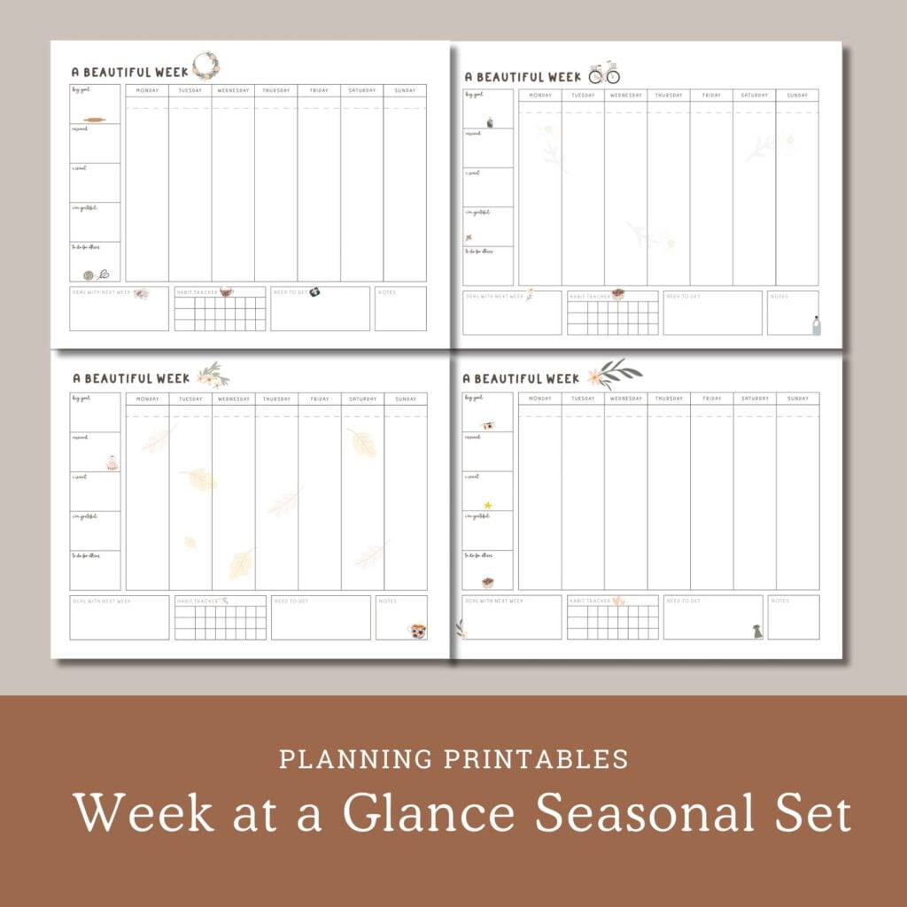 Seasonal Simplicity Weekly Planner (Four Styles Included) – The ...