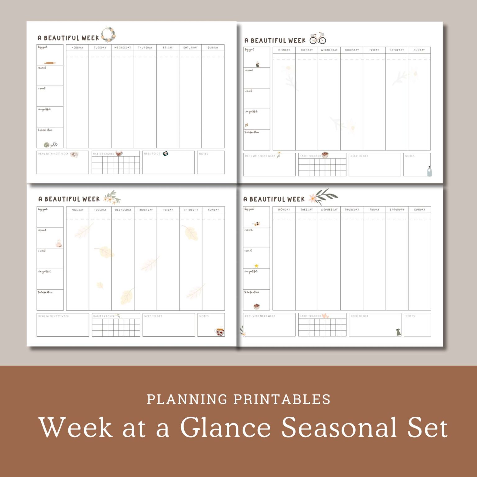 Seasonal Simplicity Weekly Planner (Four Styles Included) – The ...