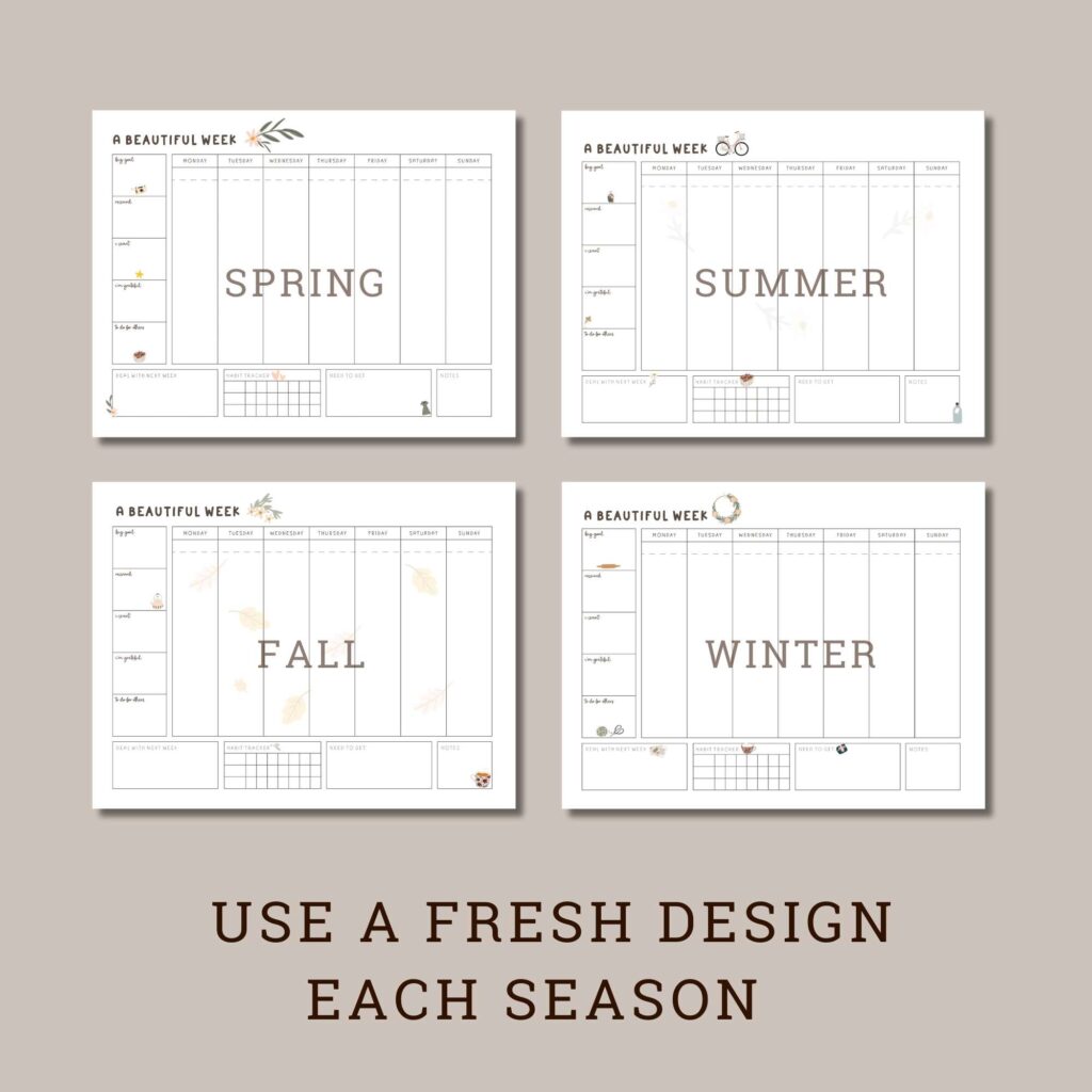 Seasonal Simplicity Weekly Planner (Four Styles Included) – The ...