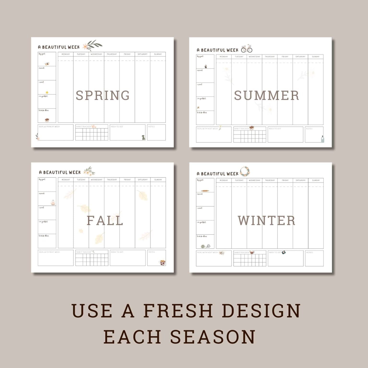 Seasonal Simplicity Weekly Planner (Four Styles Included) – The ...