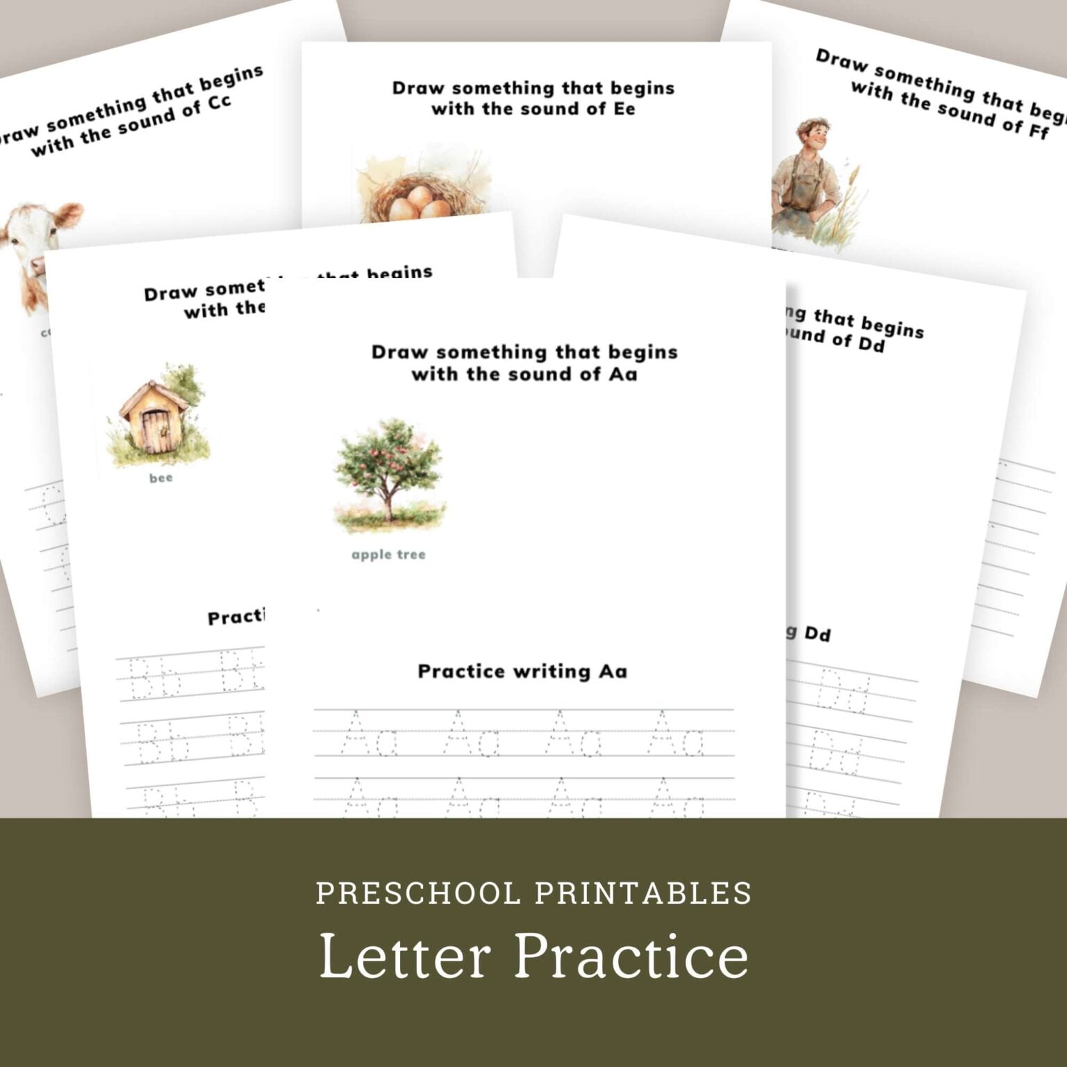 Learn the Alphabet on On the Farm Worksheets – The Printables Shop